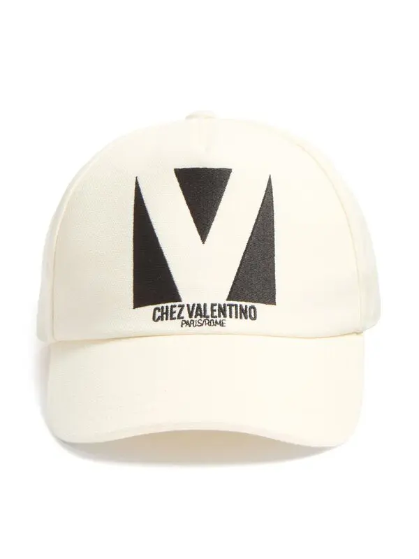 Valentino Garavani Embroidered Cotton Cap - White