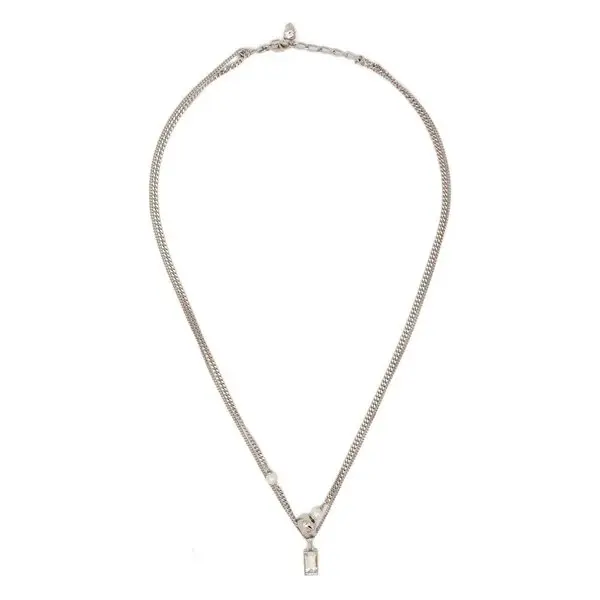 Alexander McQueen Skull Pendant Necklace - Silver