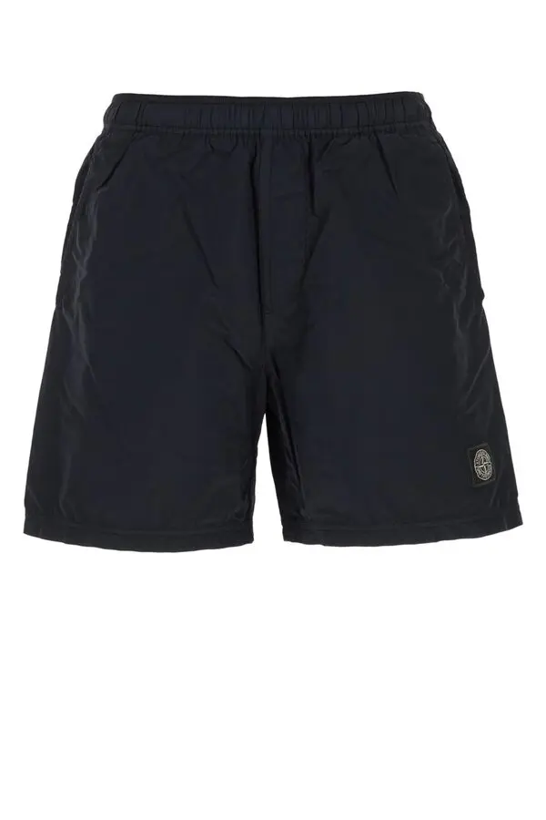 Stone Island Garment-dyed Cotton-elastane Shorts - Navy