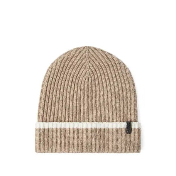 Brunello Cucinelli Rib Knit Beanie - Beige