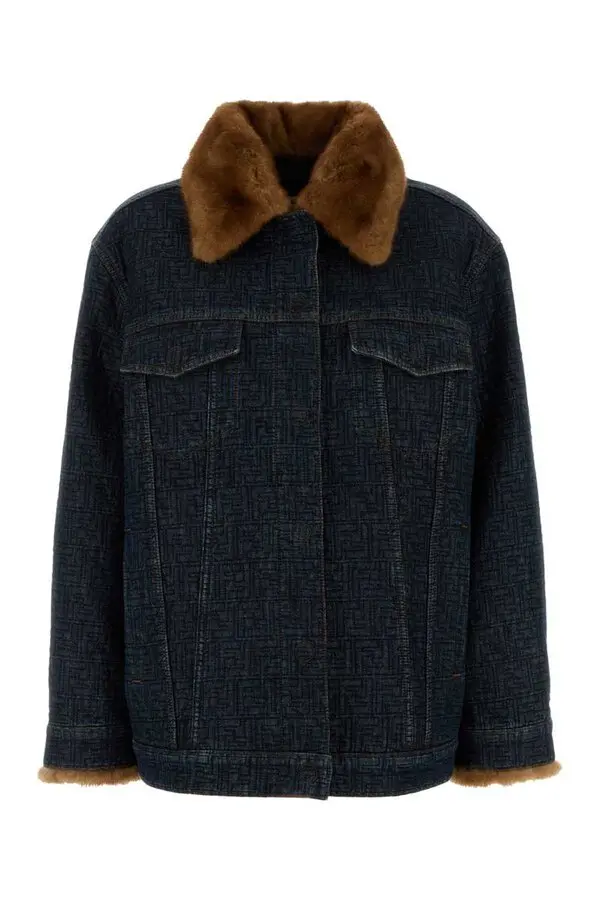 Fendi Denim Padded Jacket - Blue