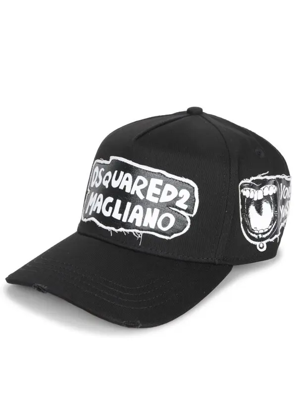 Dsquared2 Graphic Printed Baseball Cap - Black