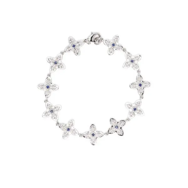 DARKAI Clover Sapphire Chain Bracelet - Silver