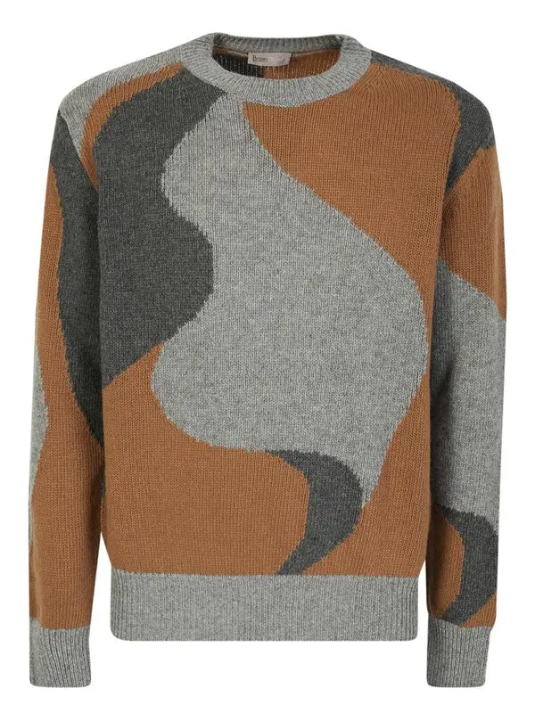 Herno Abstract Knit Sweater - Grey