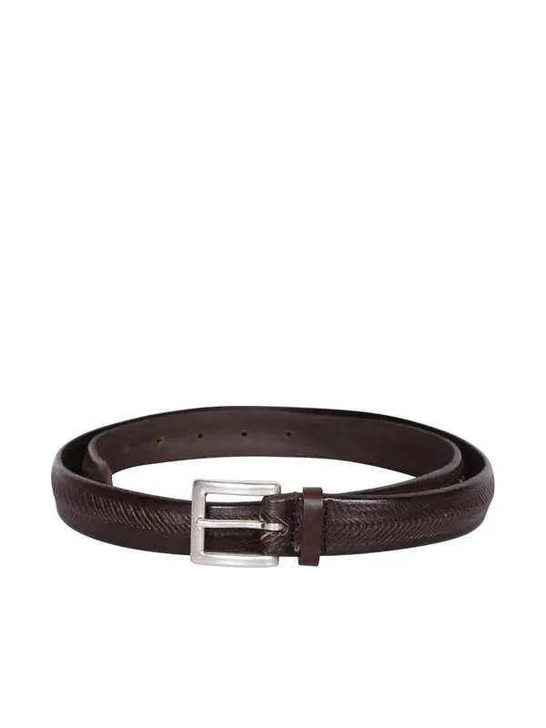 ORTIGNI Leather Belt - Brown