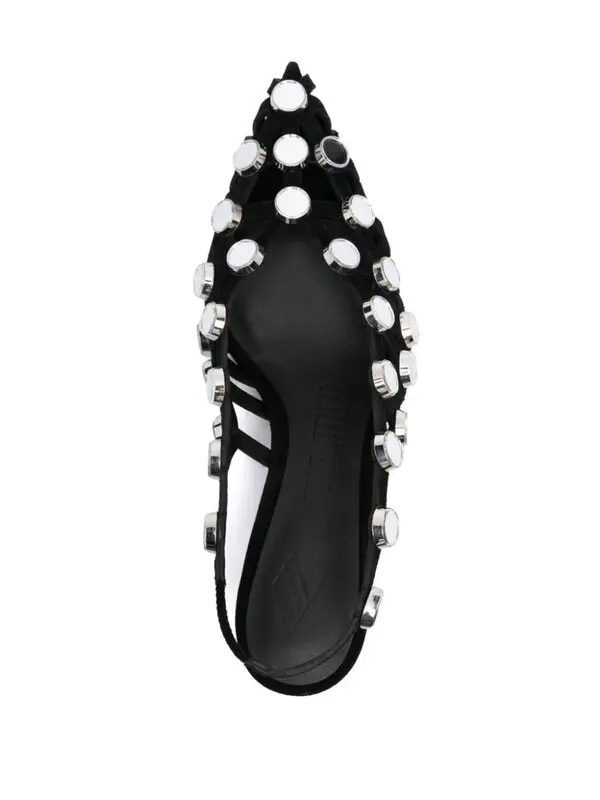 Attico - Suede Grid Slingbacks With Inserts