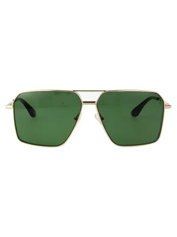 Alexander McQueen Full Rim Sunglasses - Gold-gold-green