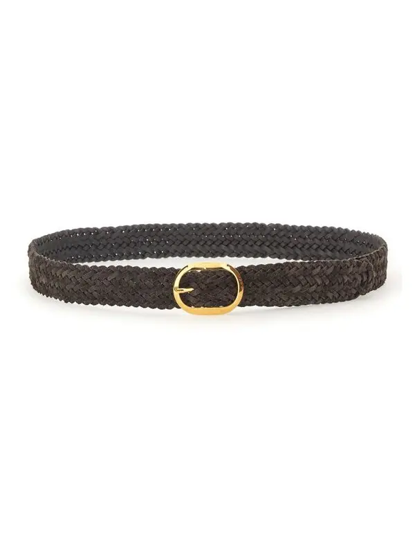 TOM FORD Woven Leather Belt - Brown