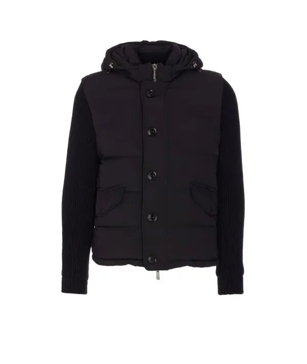 MOORER Hooded Padded Jacket - Black