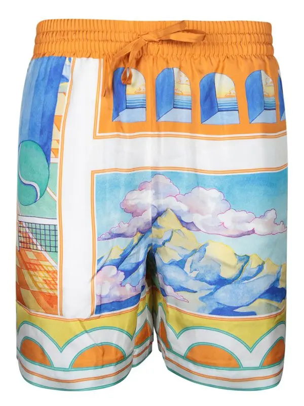 Casablanca Printed Silk Shorts - Multicolor