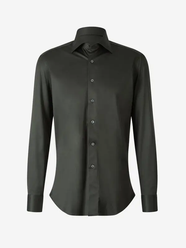 FRAY Micro Knit Shirt - Dark Green