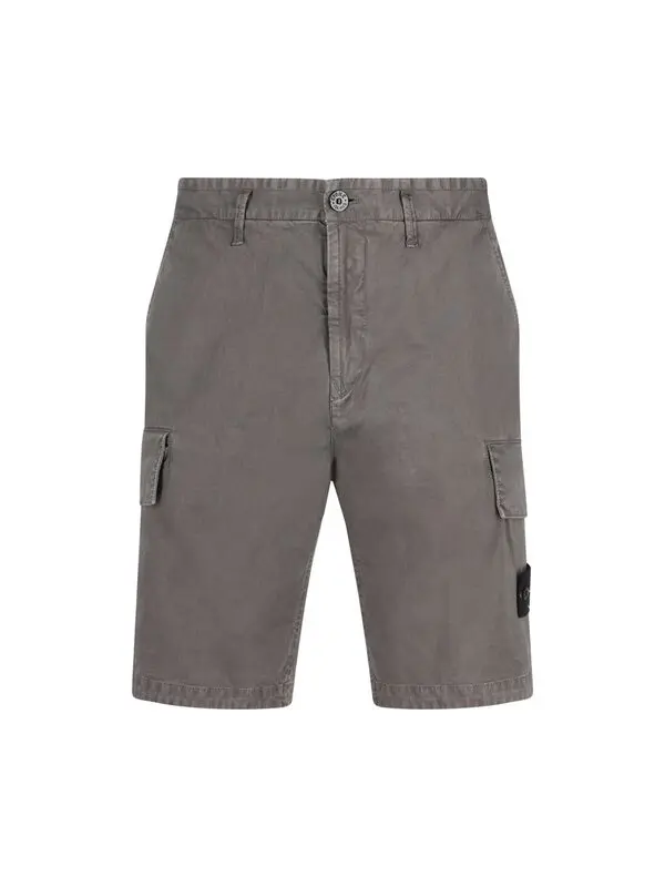 Stone Island Stretch Cotton Twill Shorts - Grey