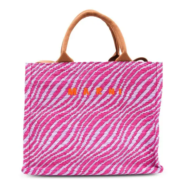 Marni Printed Shopper Tote - Cassis