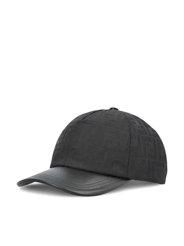 Fendi Ff Monogram Nylon Cap - Black