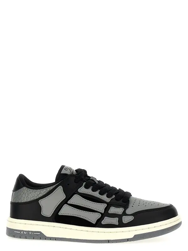 Amiri Skel Top Low Leather Sneakers - Black