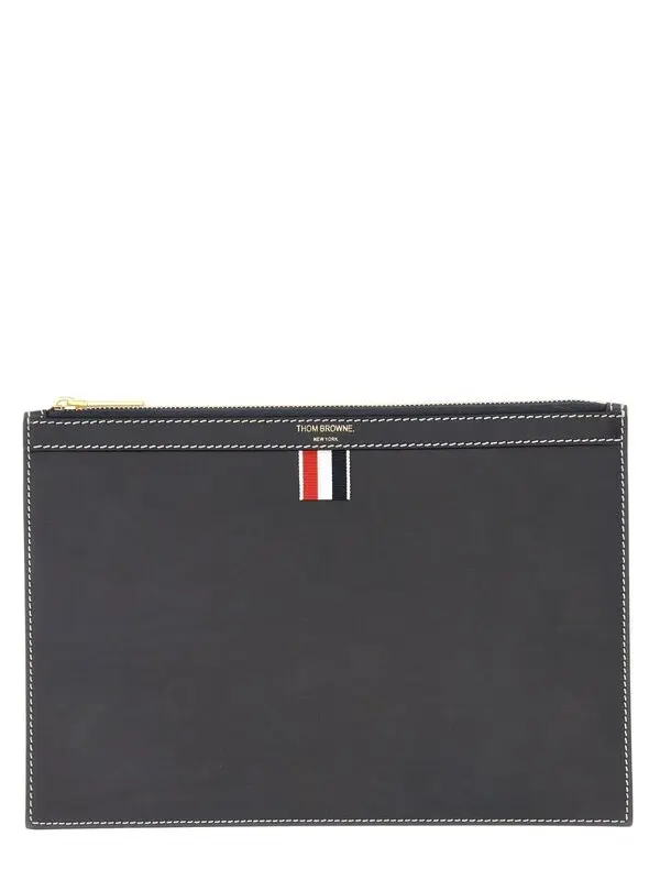 Thom Browne Clutch With Logo - Blue