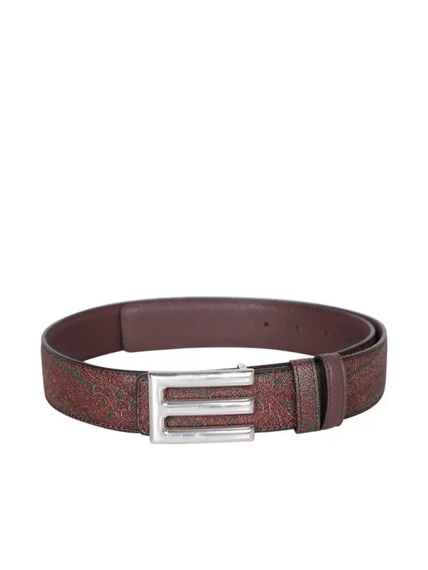 Etro Cotton-blend Reversible Belt - Brown