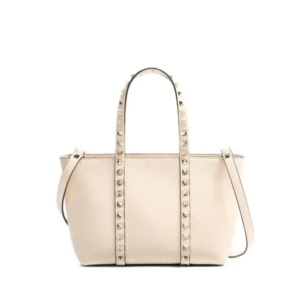 Valentino Garavani Tote Bag With Rockstud Embellishment - Beige