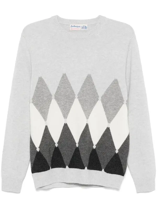BALLANTYNE Argyle Pullover - Grey