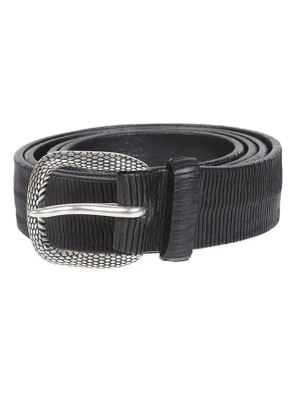 ORTIGNI Leather Belt - Black