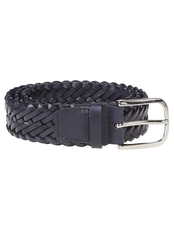 ORTIGNI Braided Leather Belt - Blue