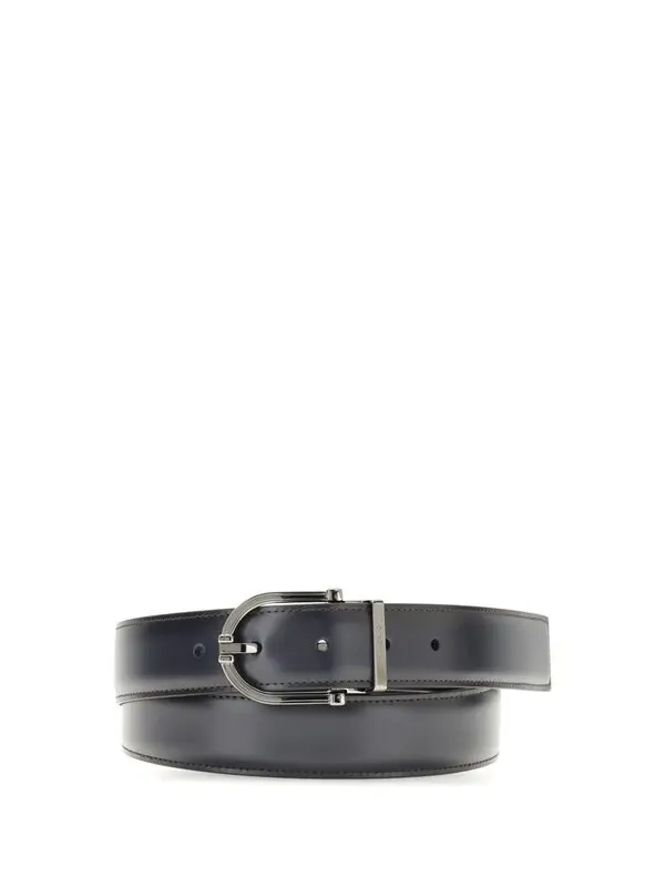 FERRAGAMO Reversible Leather Belt - Black
