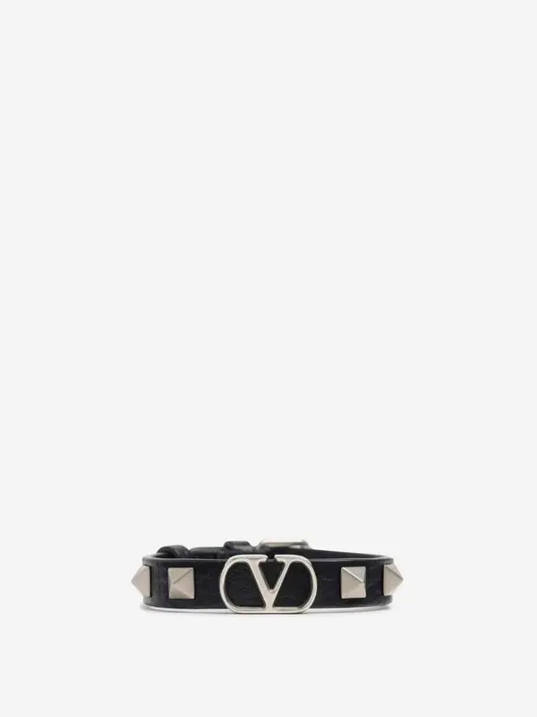 Valentino Garavani Vlogo Leather Bracelet - Straight Jeans