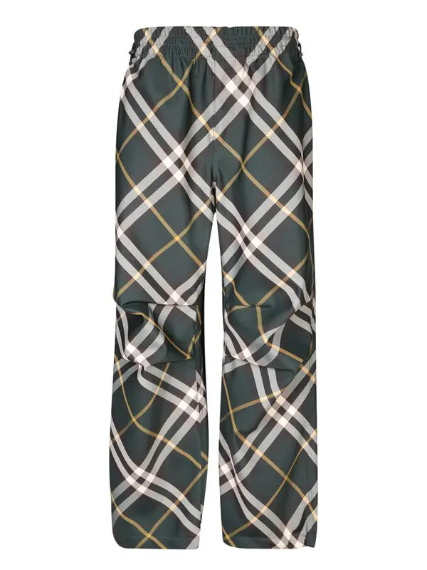 Burberry Check Motif Trousers - Green