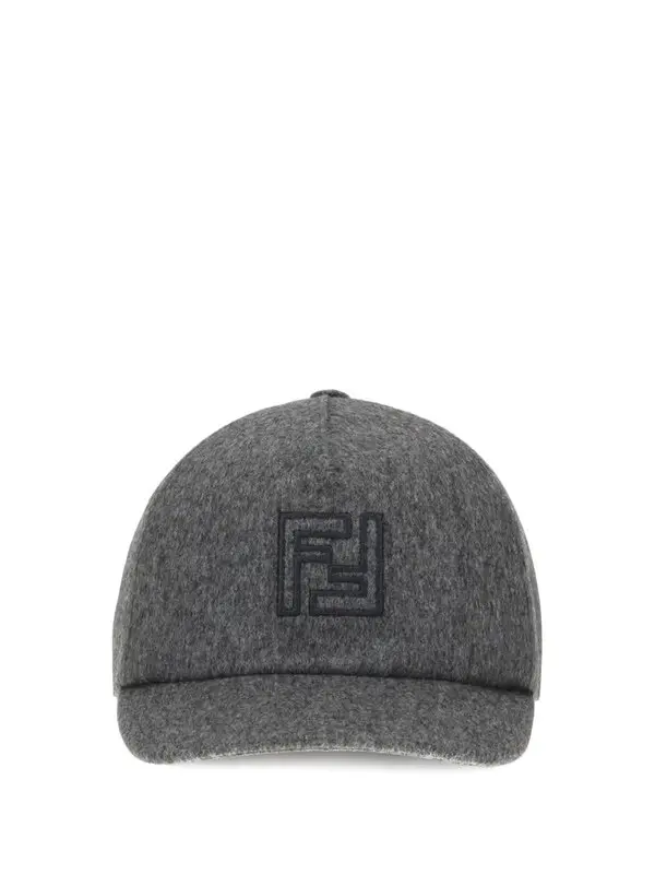 Fendi Wool And Cashmere Baseball Cap - Grey