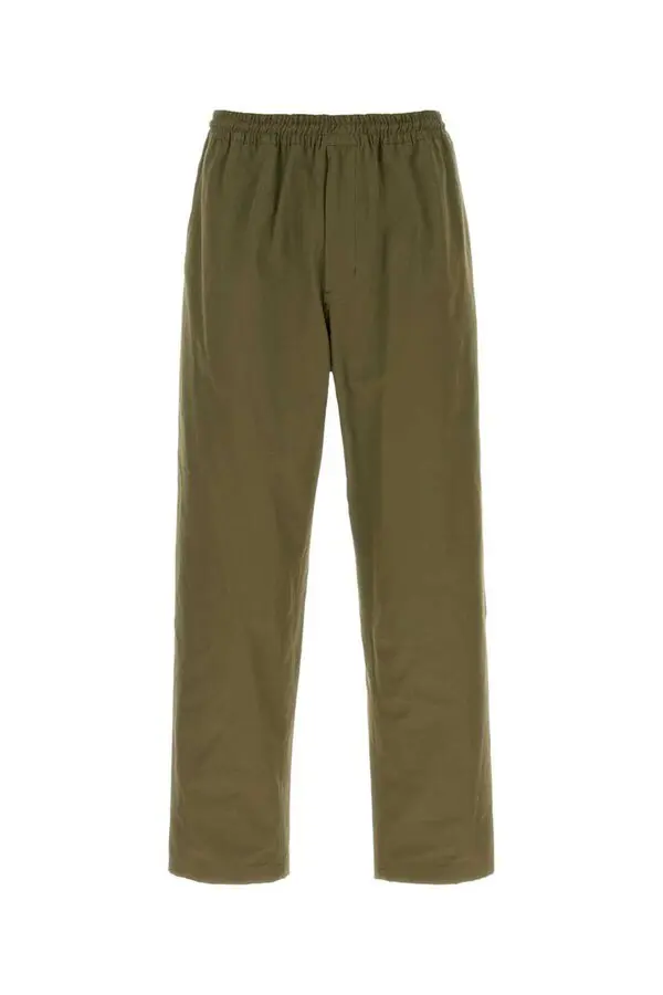 Prada Wool Houndstooth Trousers - Green