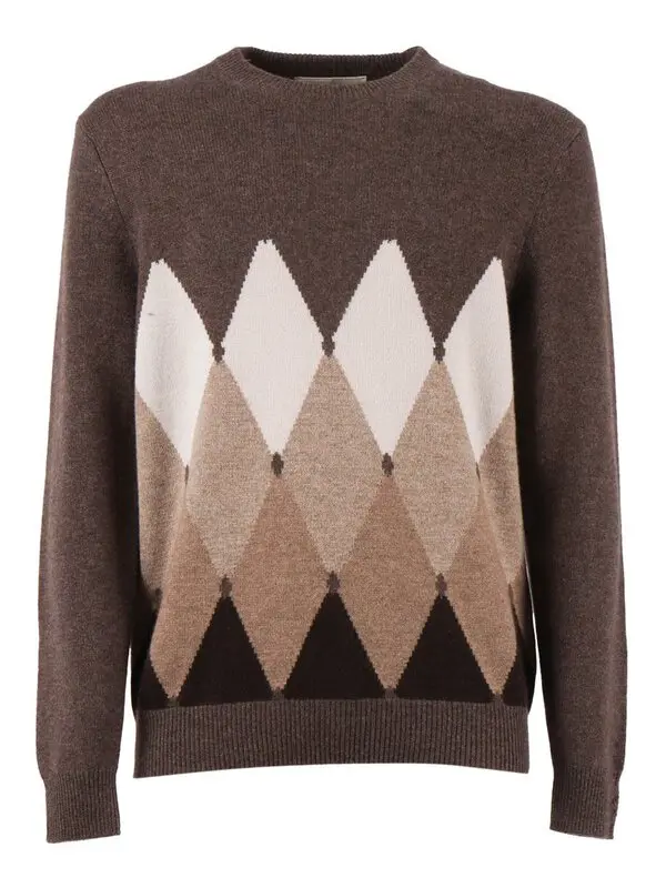 BALLANTYNE Crew Neck Pullover - Brown