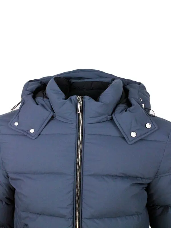 MOORER Goose Down Padded Bomber Jacket - Blue