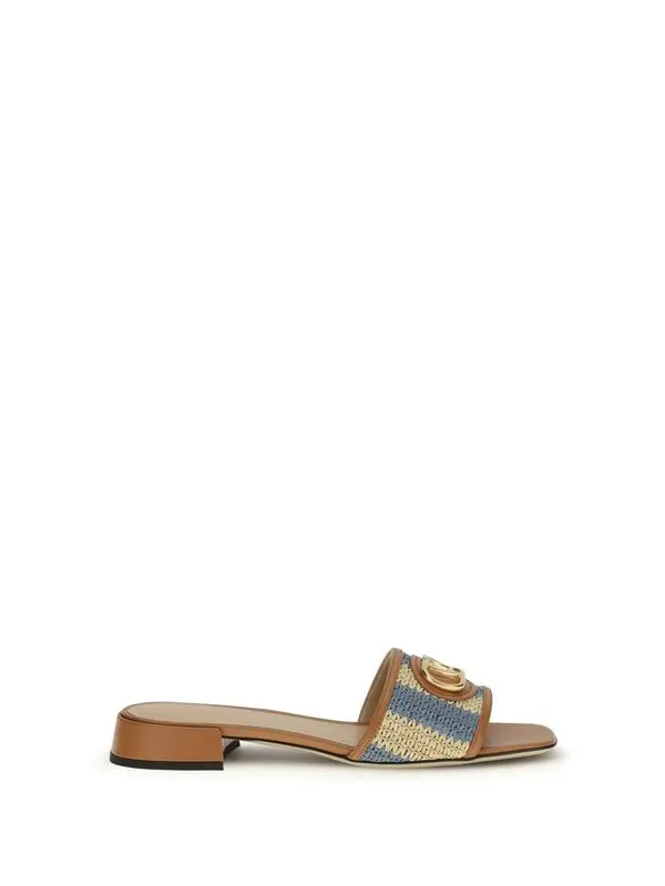 Valentino Garavani Vlogo Raffia Sandals - Multicolour