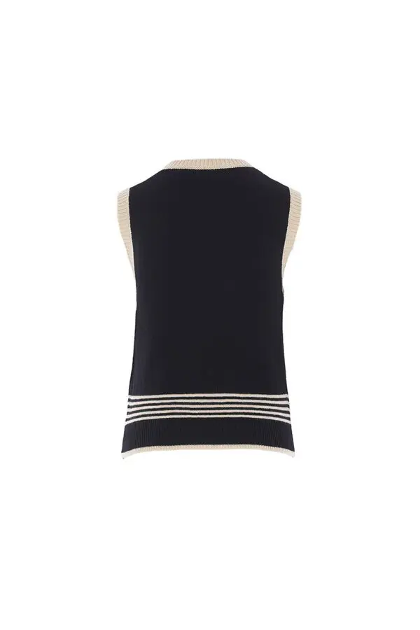 Valentino Garavani Wool Knit Vest - Black+multi
