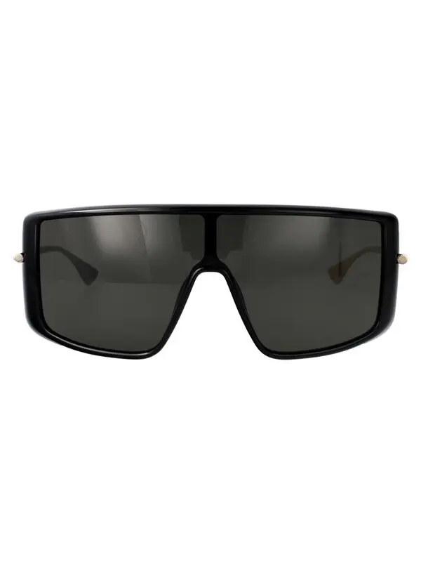 Alexander McQueen Full Rim Square Sunglasses - Black-silver-grey