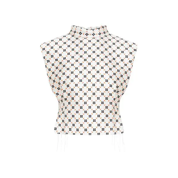 LANVIN Floral Cropped Top - Beige