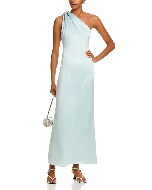 Line & Dot Daniella One Shoulder Satin Dress