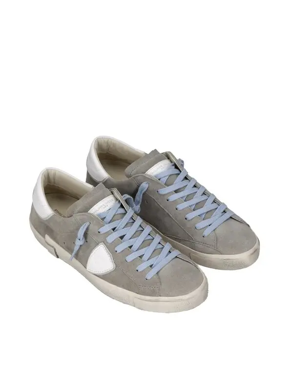 Philippe Model Leather Sneakers - Daim Mixage_gris Blanc