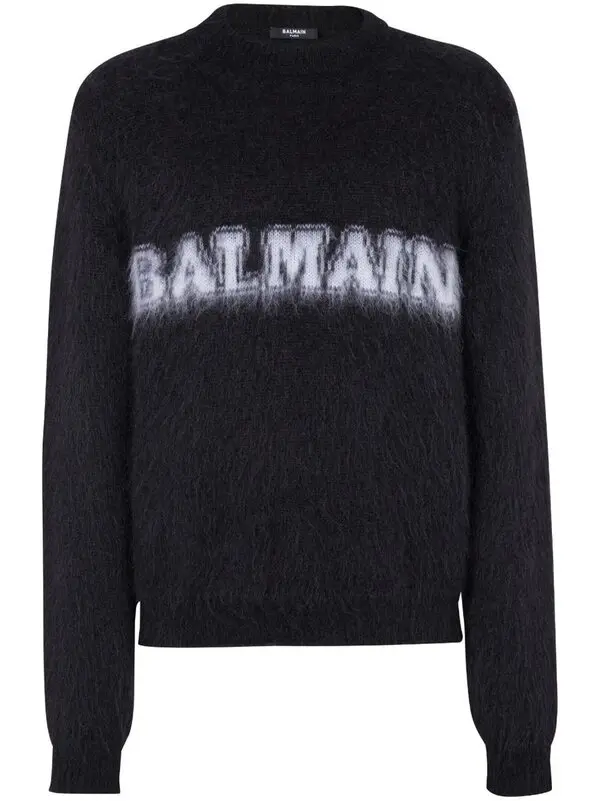 Balmain Logo-print Brushed Jumper - Black
