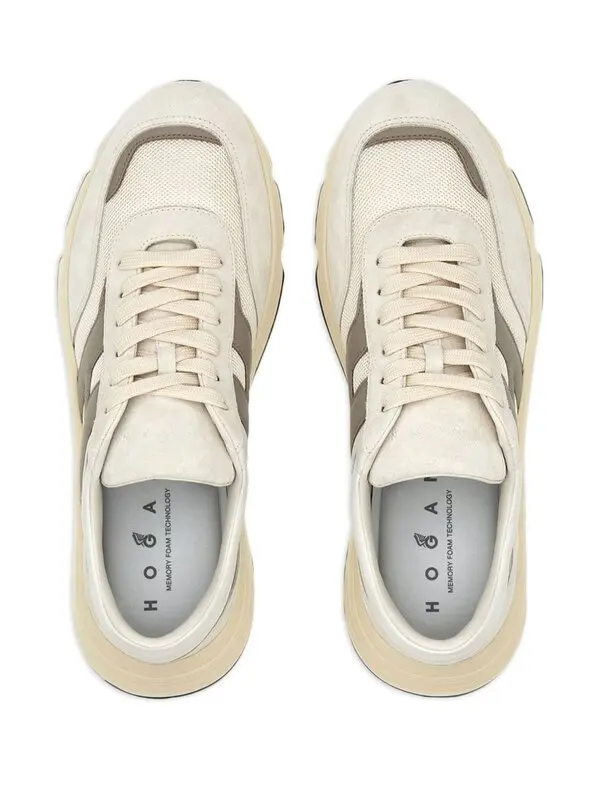 Hogan Hyperlight Leather Blend Sneakers In Cream/Beige - 38