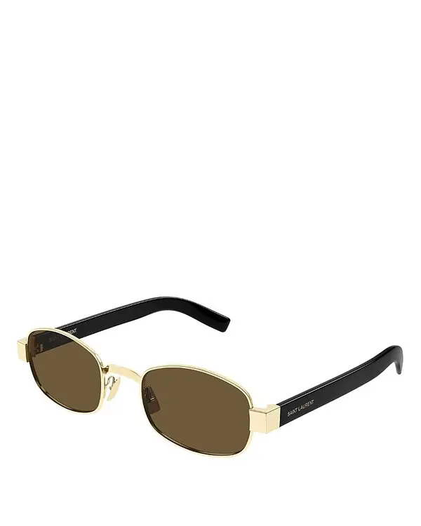 Saint Laurent Oval Sunglasses, 53mm - Gold