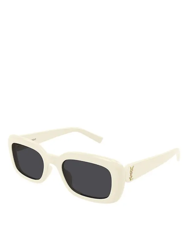 Saint Laurent Rectangular Sunglasses, 53mm - Ivory