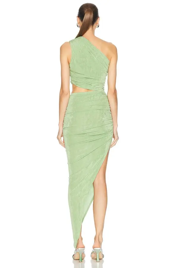 Marianna Senchina Bianca One-shoulder Cut-out Dress - Green