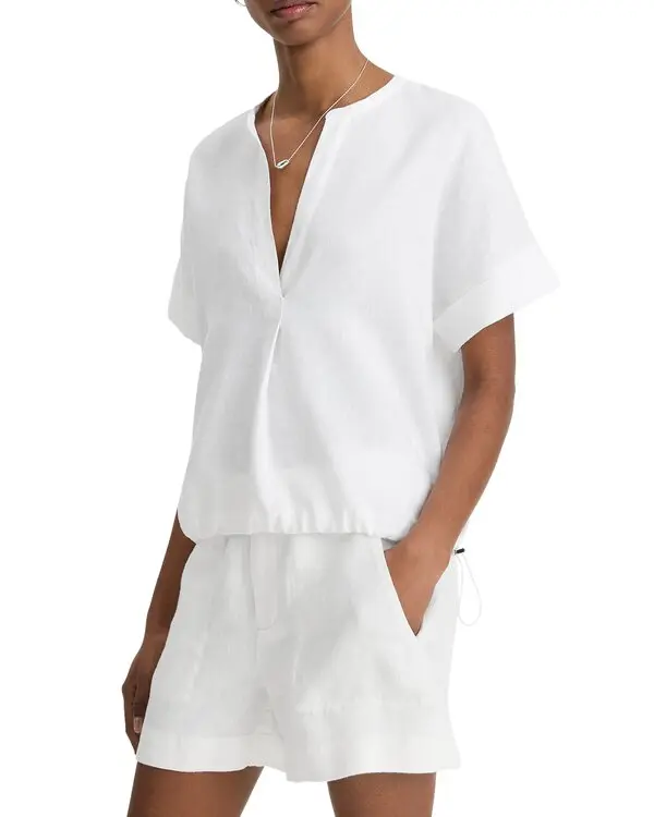 Vince Dolman Sleeve Linen Top