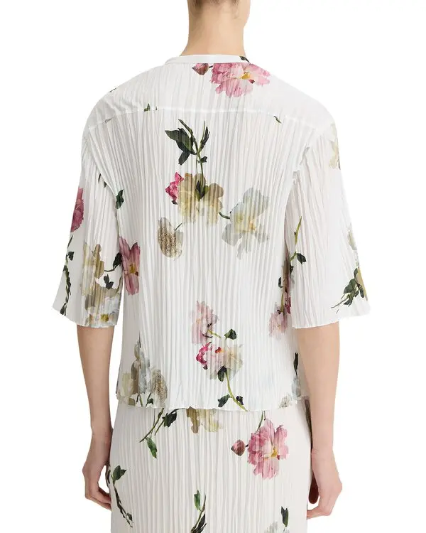 Vince Pleated Peony Print Shirt