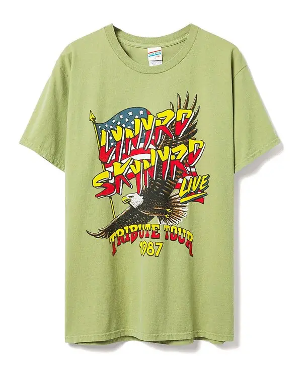 Junk Food Clothing Lynyrd Skynyrd Tribute Tour 1987 Flea Market Tee - Sage