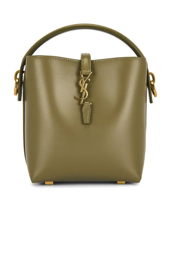 Saint Laurent Mini Le 37 Bucket Bag - Strong Moss