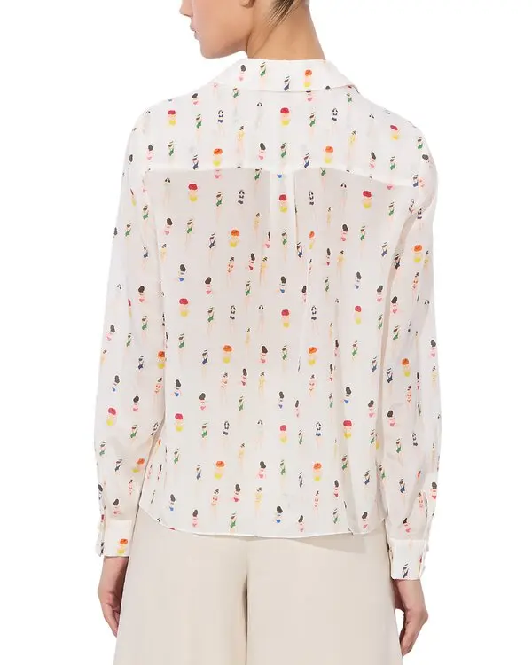 Alice + Olivia Eloise Silk Blouse - White
