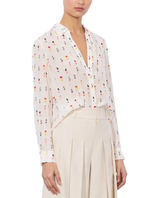 Alice + Olivia Eloise Silk Blouse - White
