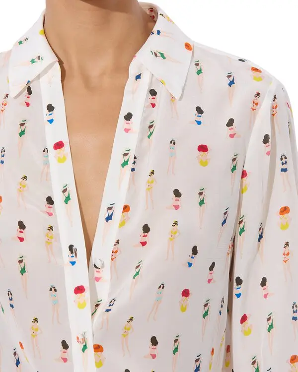 Alice + Olivia Eloise Silk Blouse - White